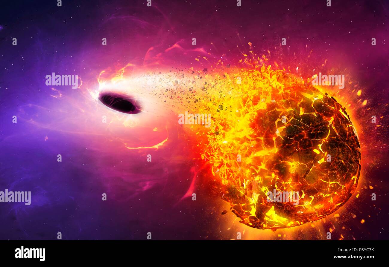 Black hole destroying planet hi-res stock photography and images - Alamy