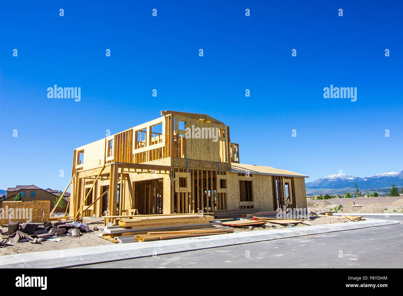 New Construction Of Two Story Home Stock Photo - Alamy