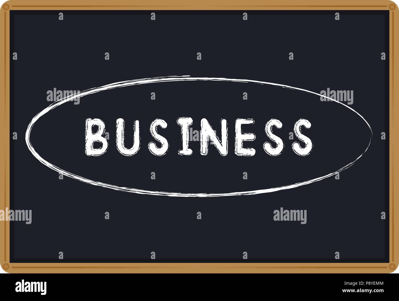 Word Business chalk written on a blackboard vector illustration Stock ...