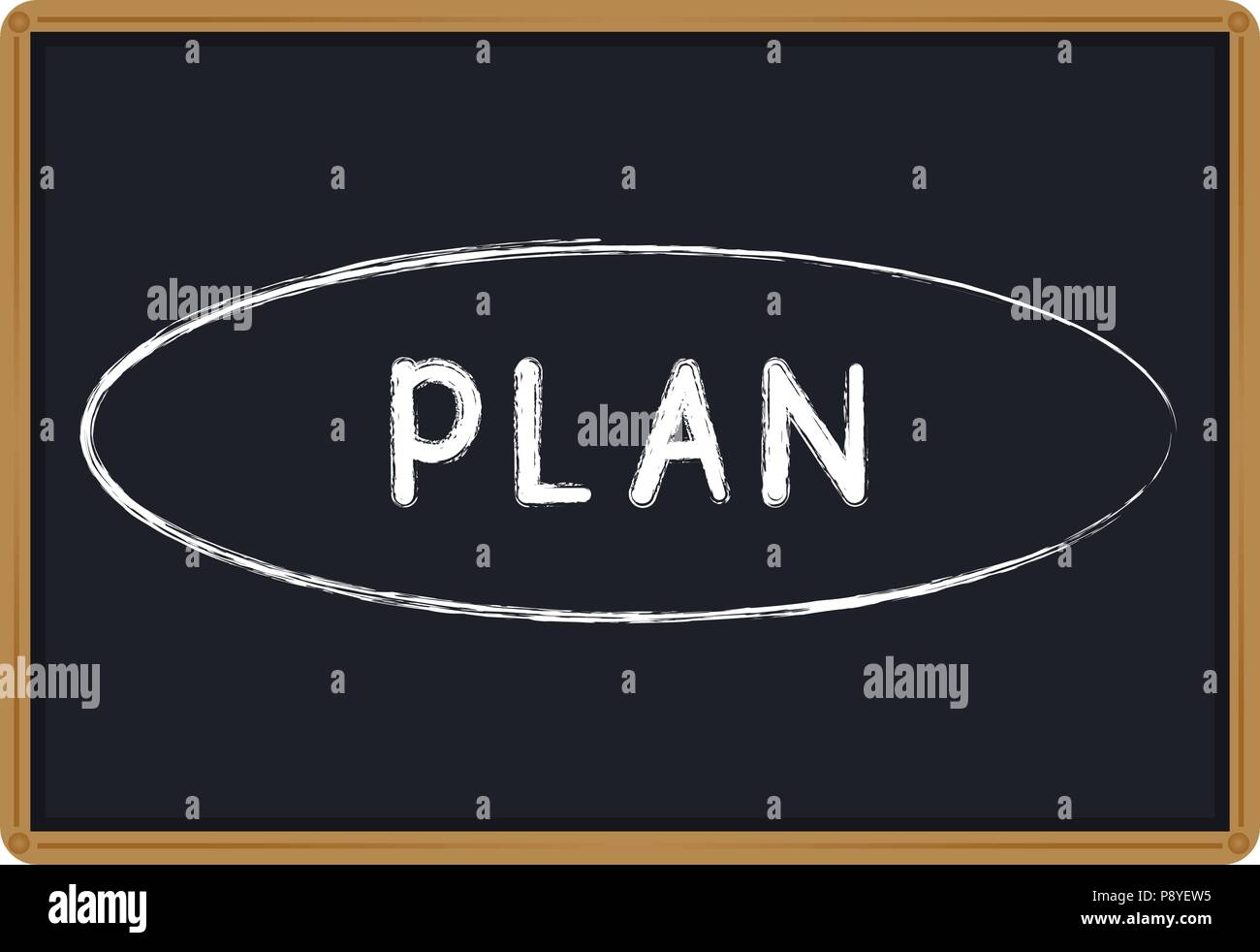 Word Plan written chalk on a blackboard vector illustration Stock ...