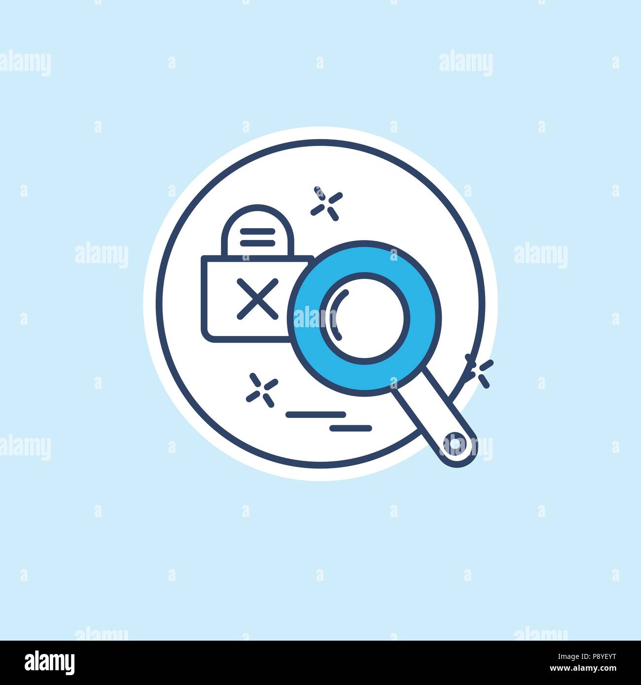 Cyber security icon with light blue background vector. For web design ...