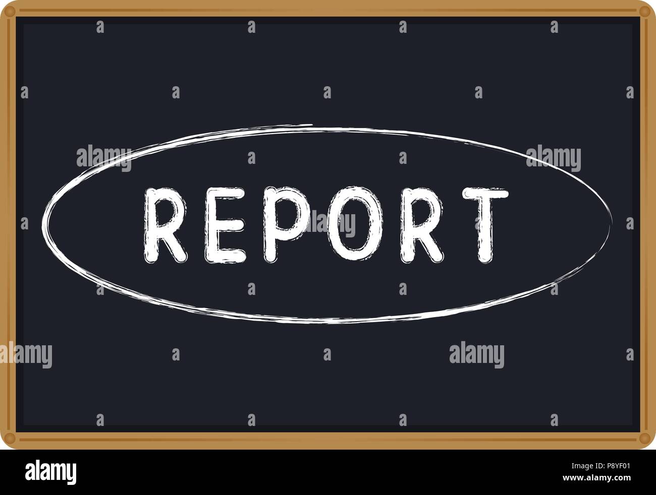 Word Report chalk written on a blackboard vector illustration Stock ...