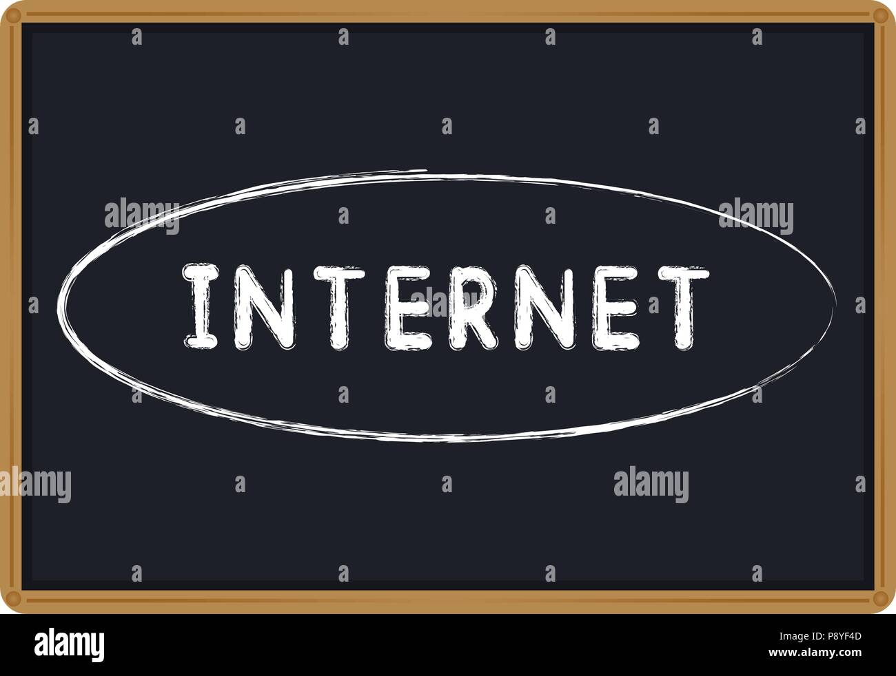 Word Internet chalk written on a blackboard vector illustration Stock ...