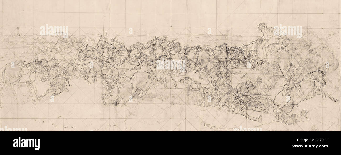 . 300 George W. Lambert - The charge of the 4th Light Horse Brigade at ...