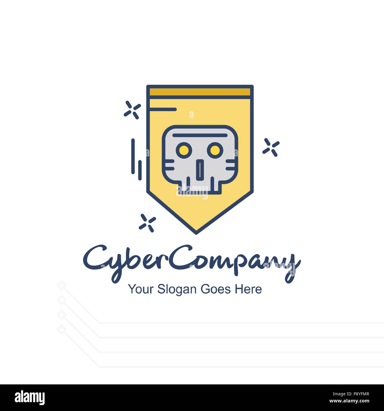 Cyber company creative logo with white background and typography. For ...