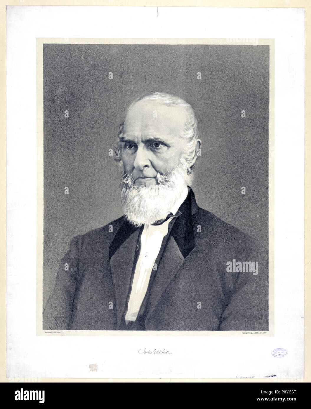 John Greenleaf Whittier - Quaker poet and Abolitionist Stock Photo - Alamy