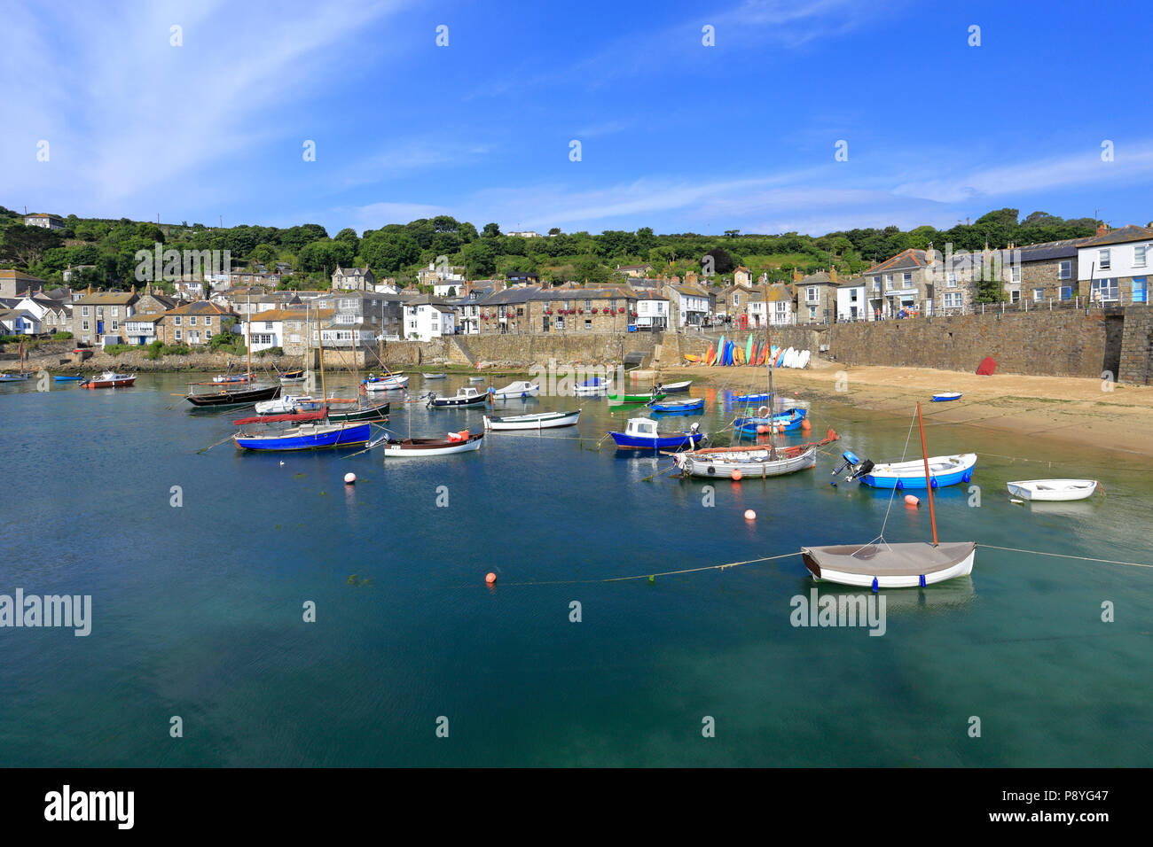 Boats in Mousehole harbour, Cornwall, England, UK Stock Photo - Alamy
