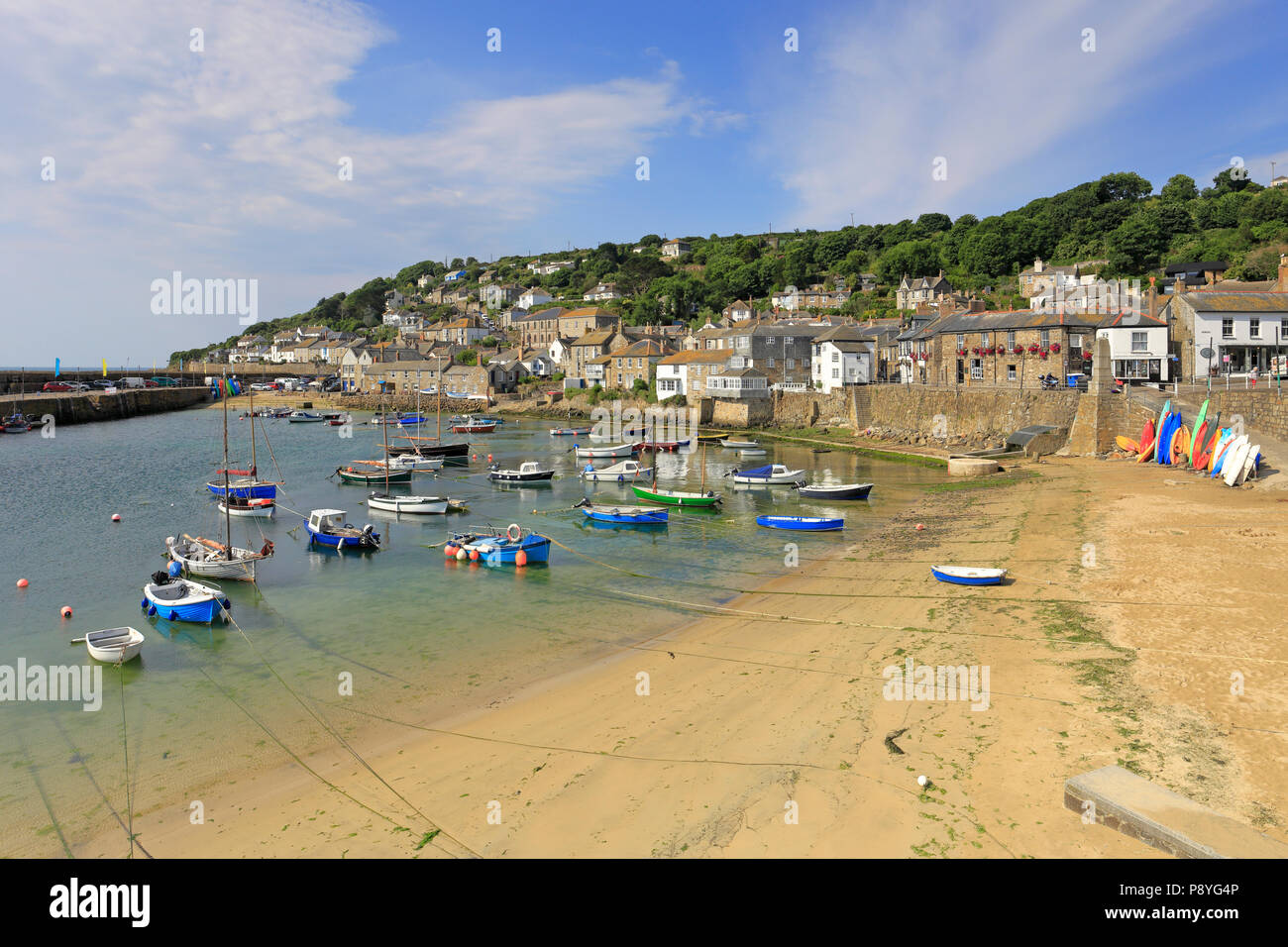 Boats in Mousehole harbour, Cornwall, England, UK Stock Photo - Alamy
