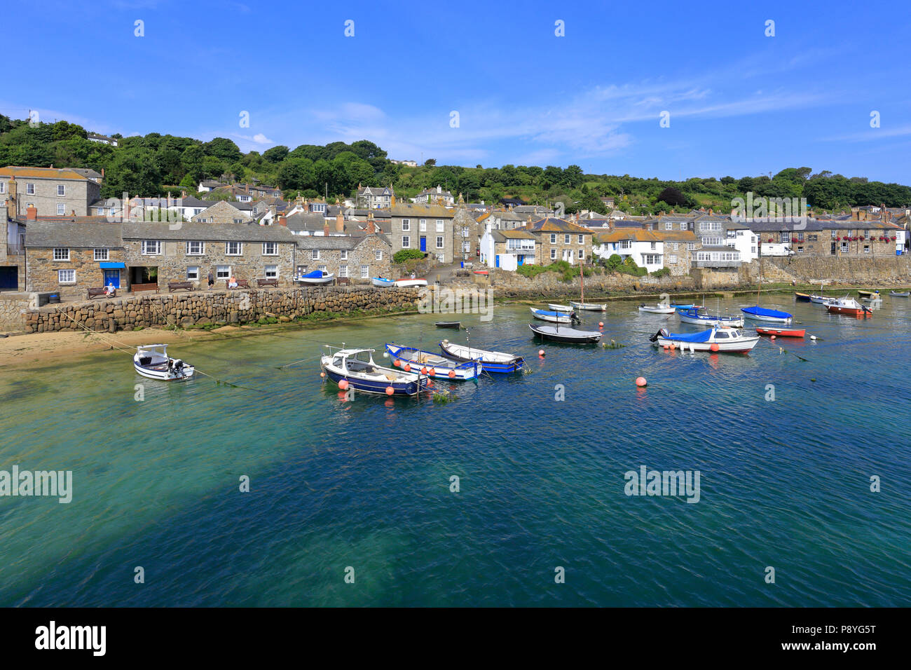 Boats in Mousehole harbour, Cornwall, England, UK Stock Photo - Alamy
