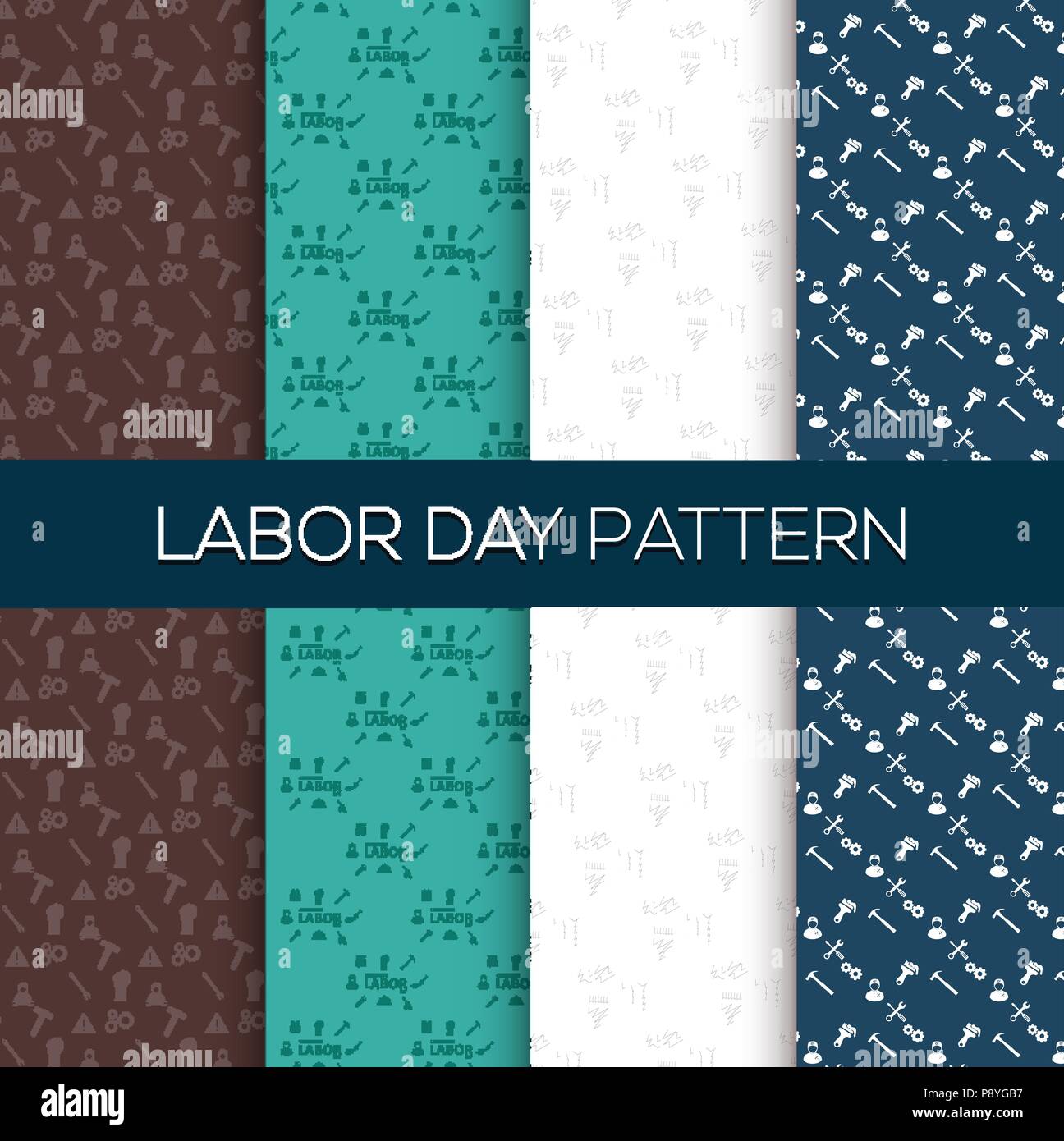 Happy Labor Day Pattern background set. For web design and application ...