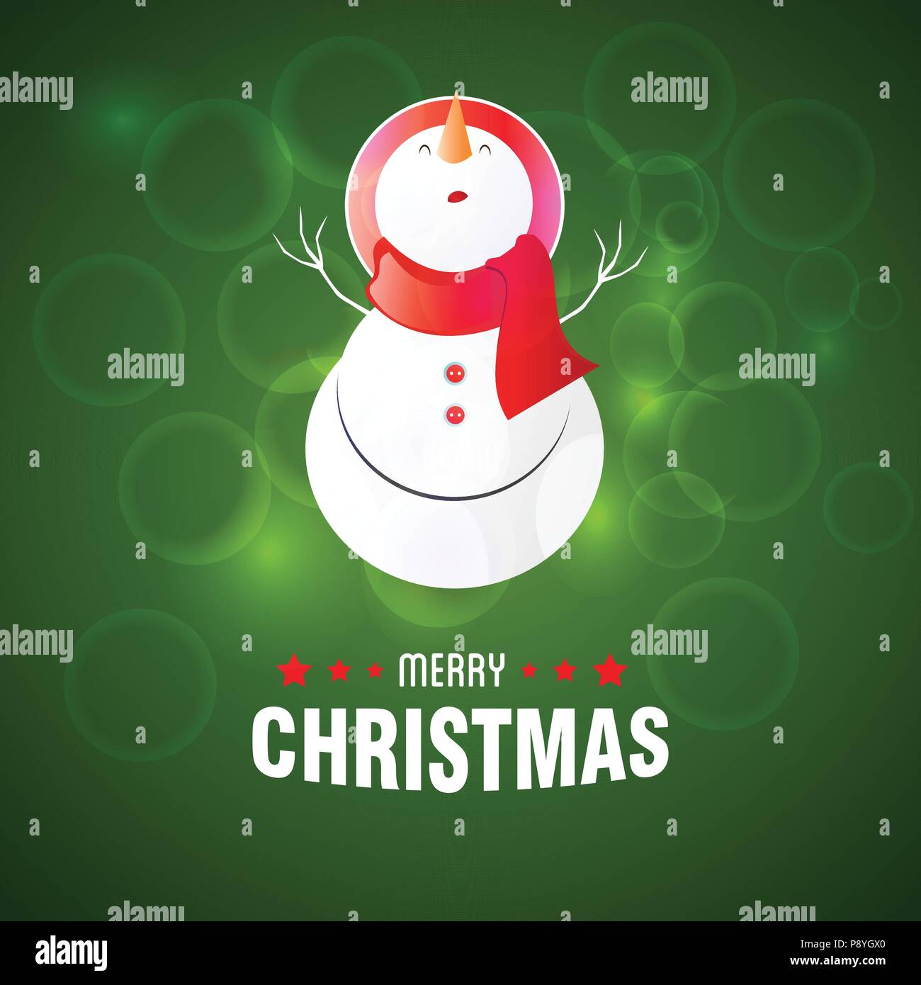 Snowman with green background. For web design and application interface ...