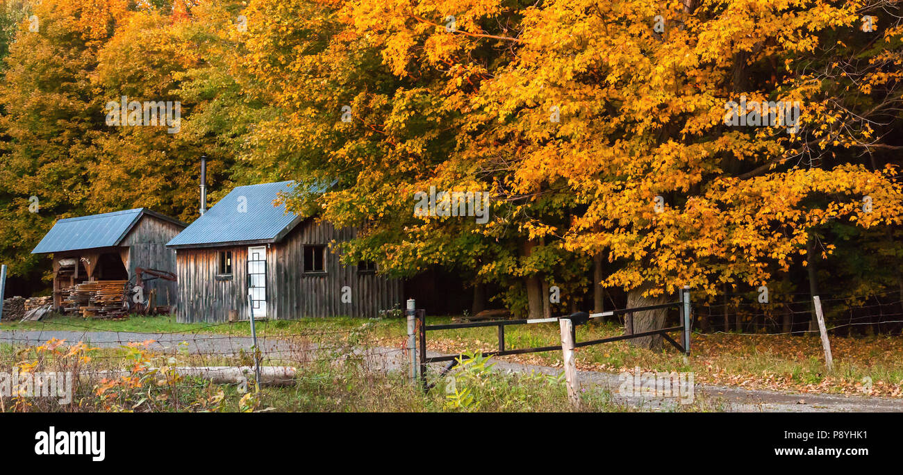 Autumn colors around Granby, Eastern Townships, Quebec, Canada Stock ...