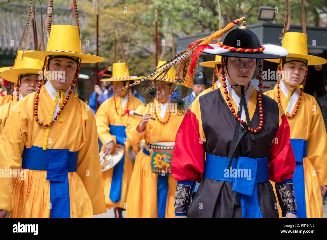 Soldiers of the Royal Guard at the change of the guard ceremony in ...