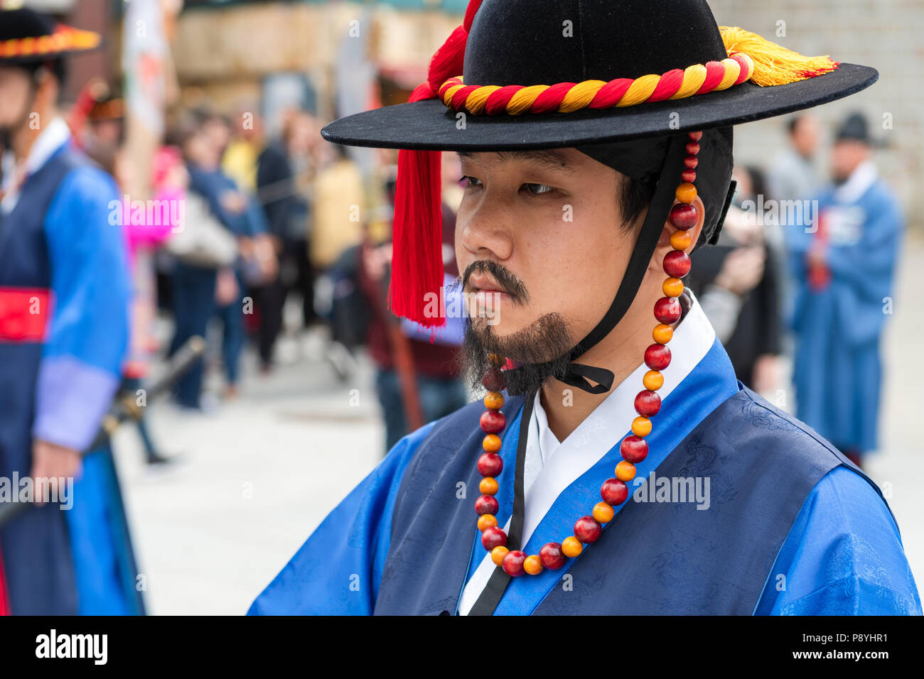 Soldiers of the Royal Guard at the change of the guard ceremony in ...