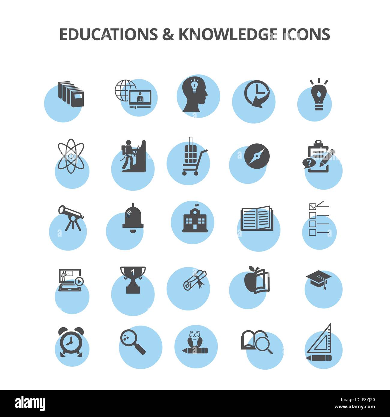 Education and Knowledge Icons. For web design and application interface ...