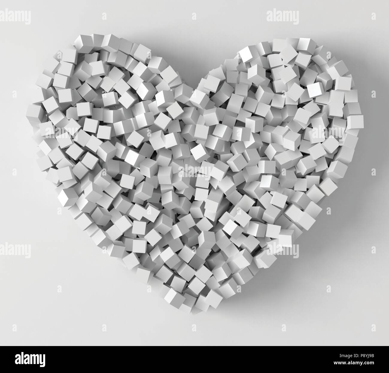 pile of cubes forming heart, 3d style vector illustration Stock Vector ...