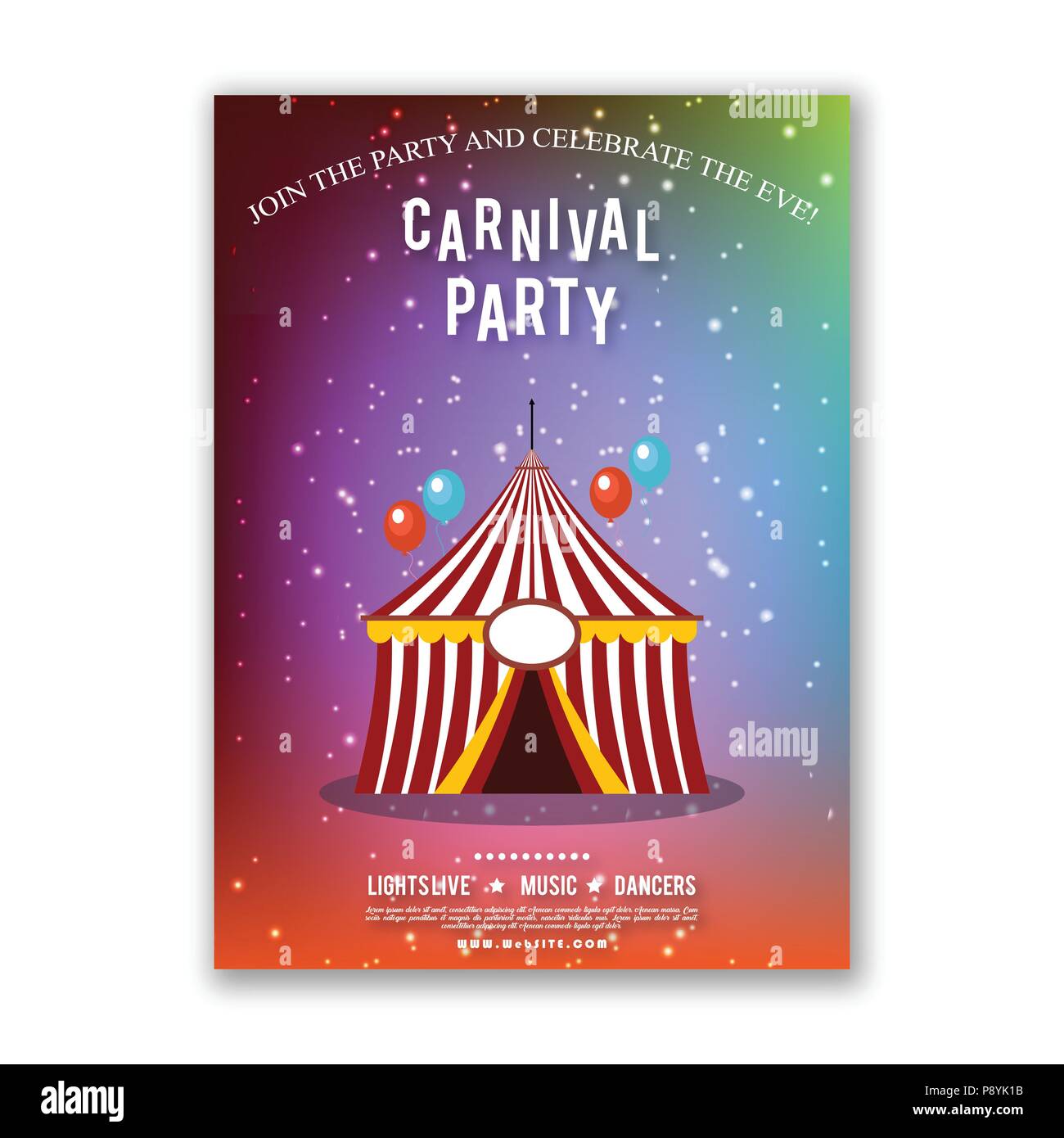 happy brazilian carnival festival. carnival colorful brochure having ...