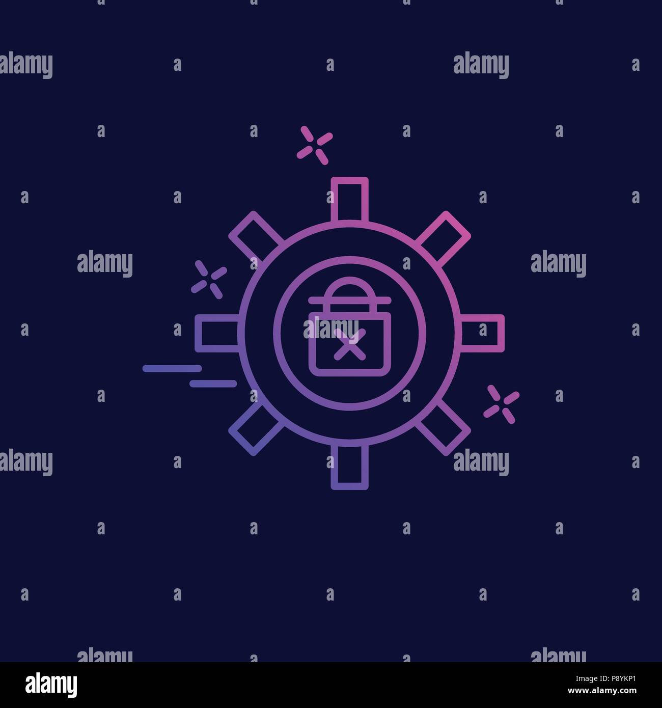 Setting cyber security neon icon. For web design and application ...