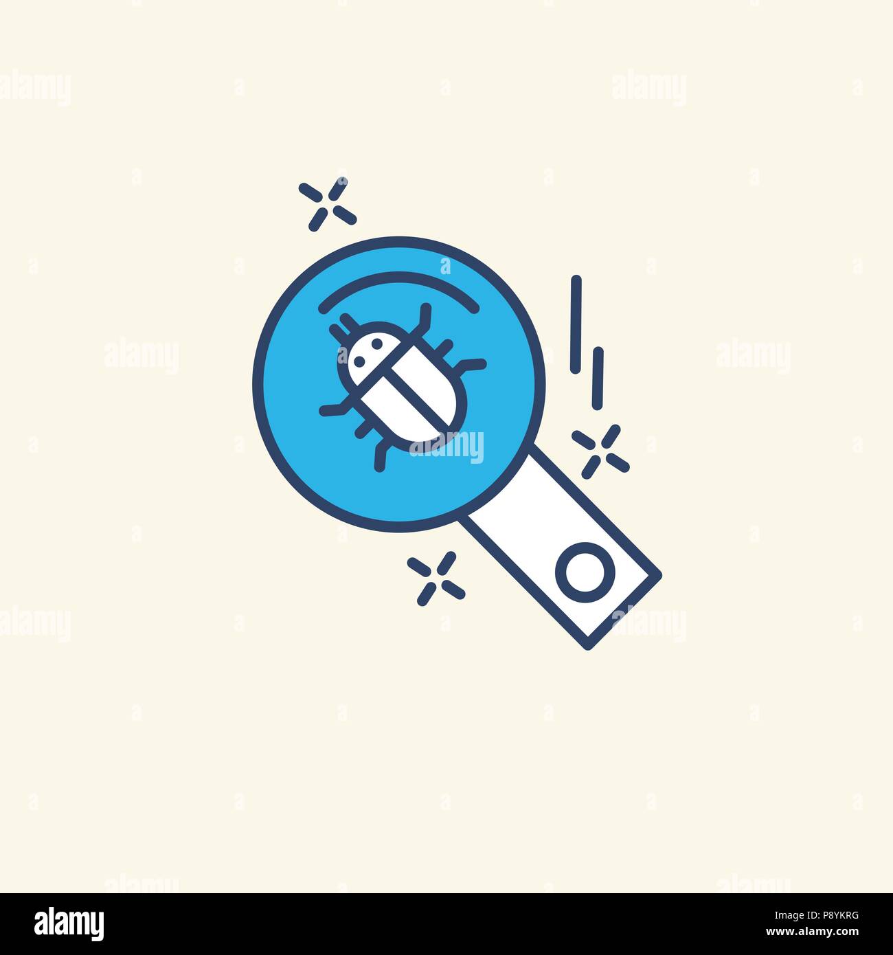 Cyber security bug icon vector. For web design and application ...