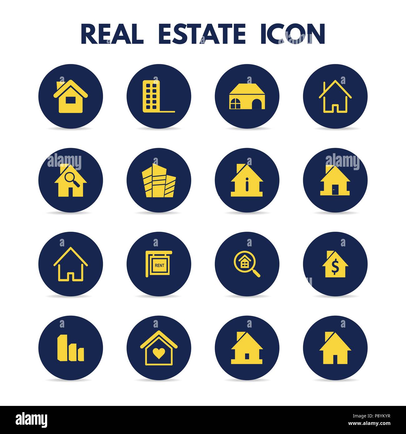 Real estate icons. For web design and application interface, also ...