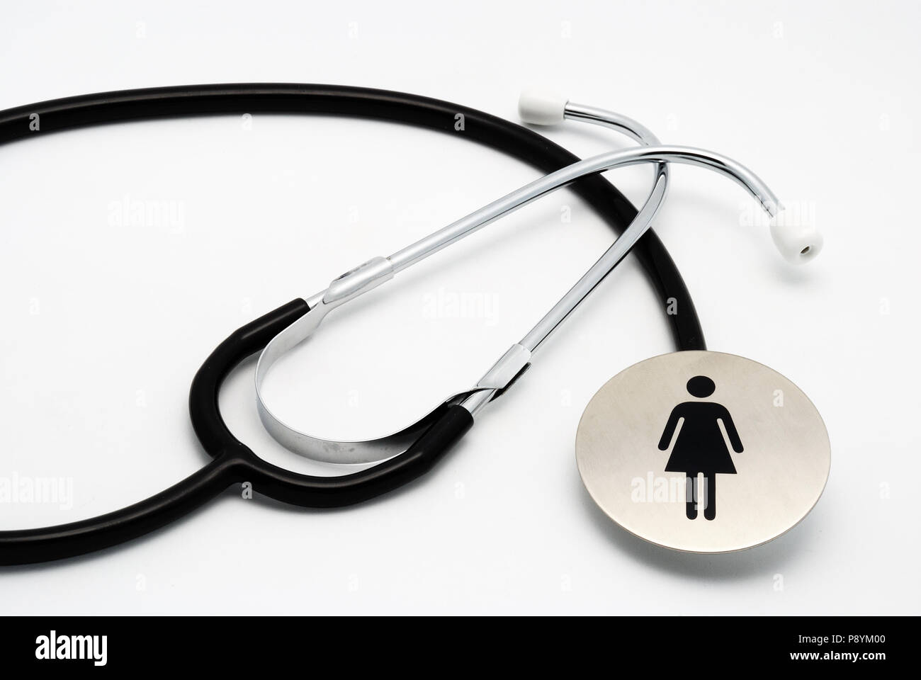 Stethoscope with universal female symbol over white background Stock ...