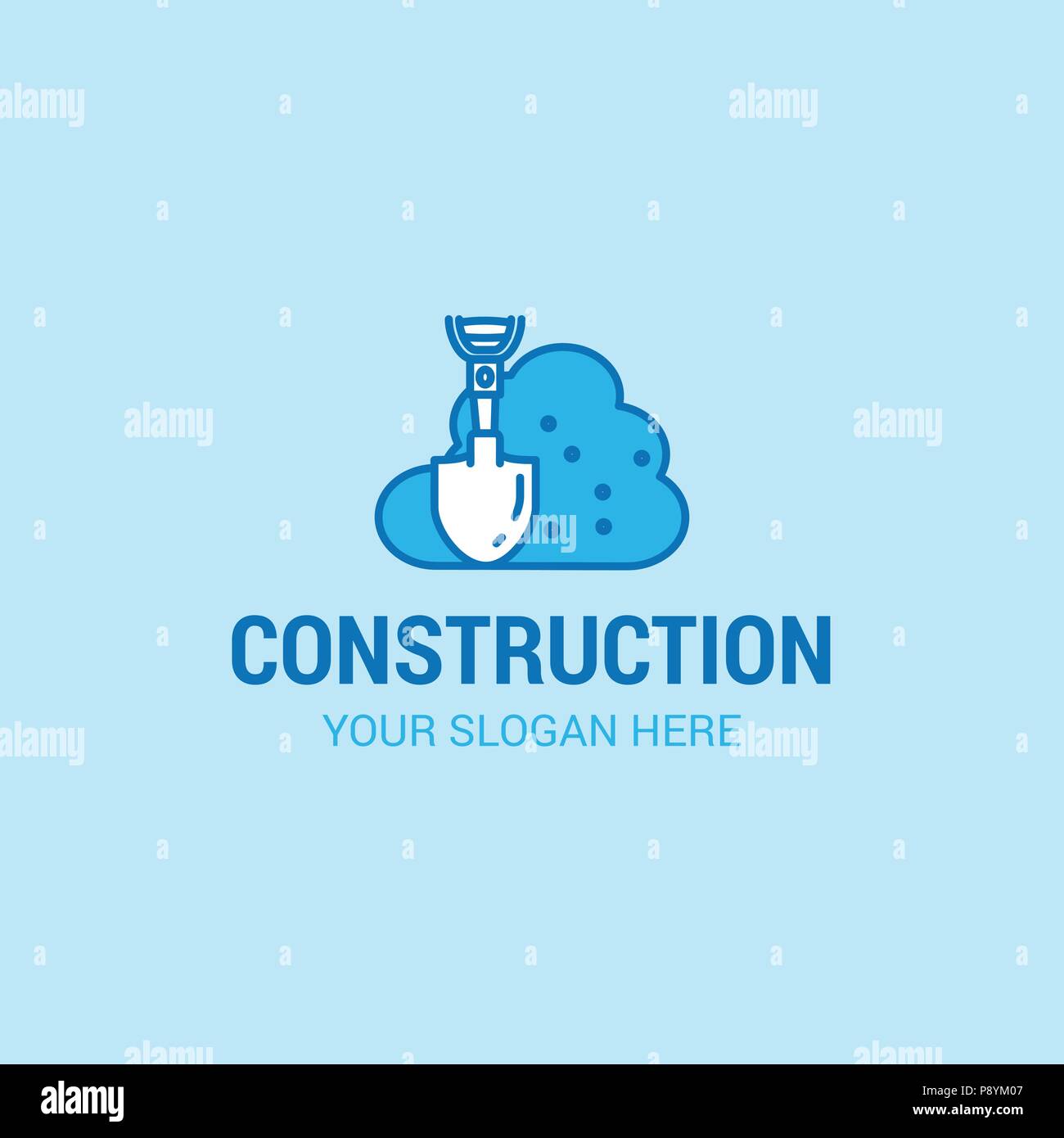 Labour day logo with light blue background vector. For web design and ...