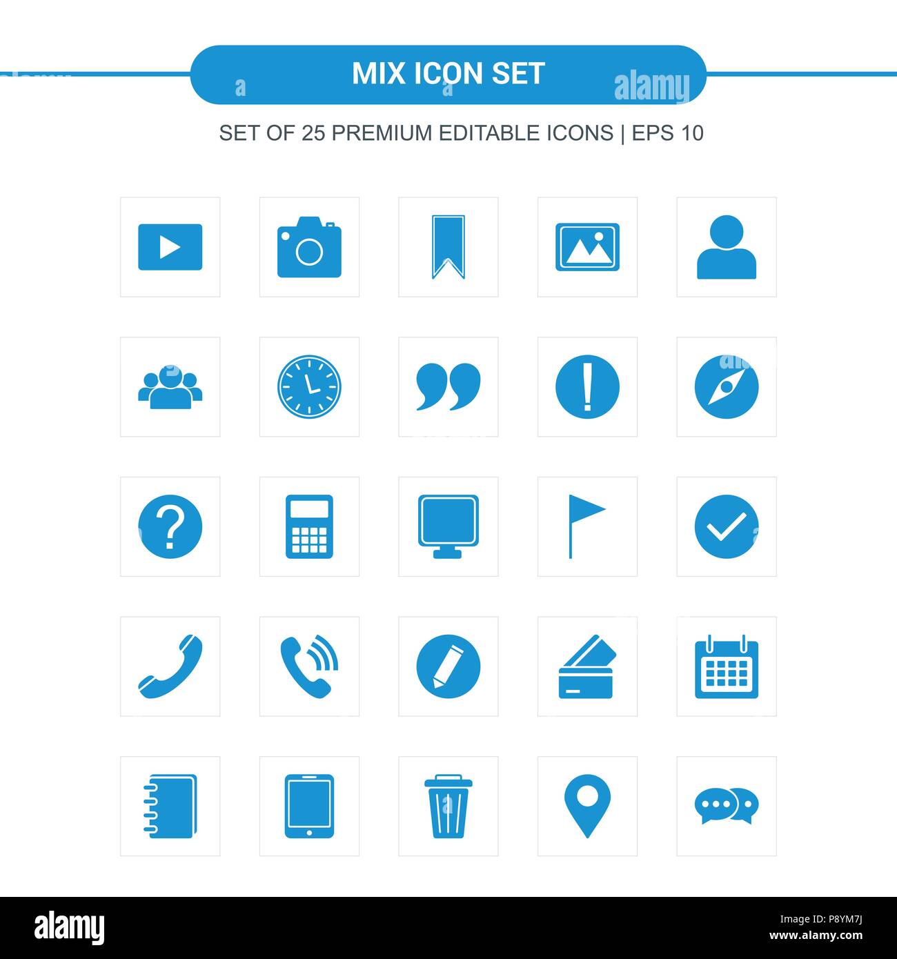 Mixed icons set vector. For web design and application interface, also ...
