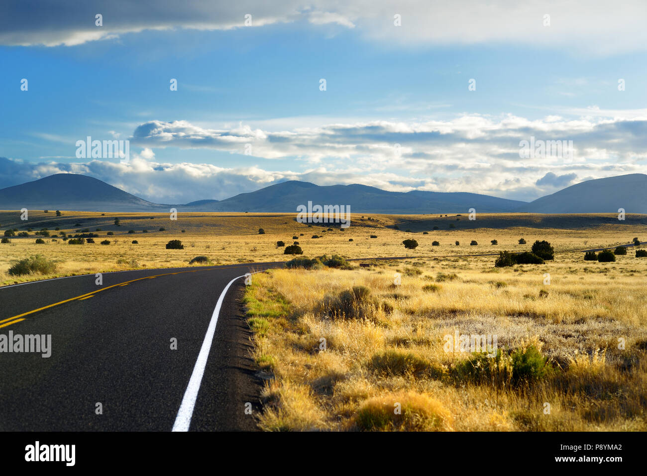 Beautiful endless wavy road in Arizona desert, USA Stock Photo - Alamy