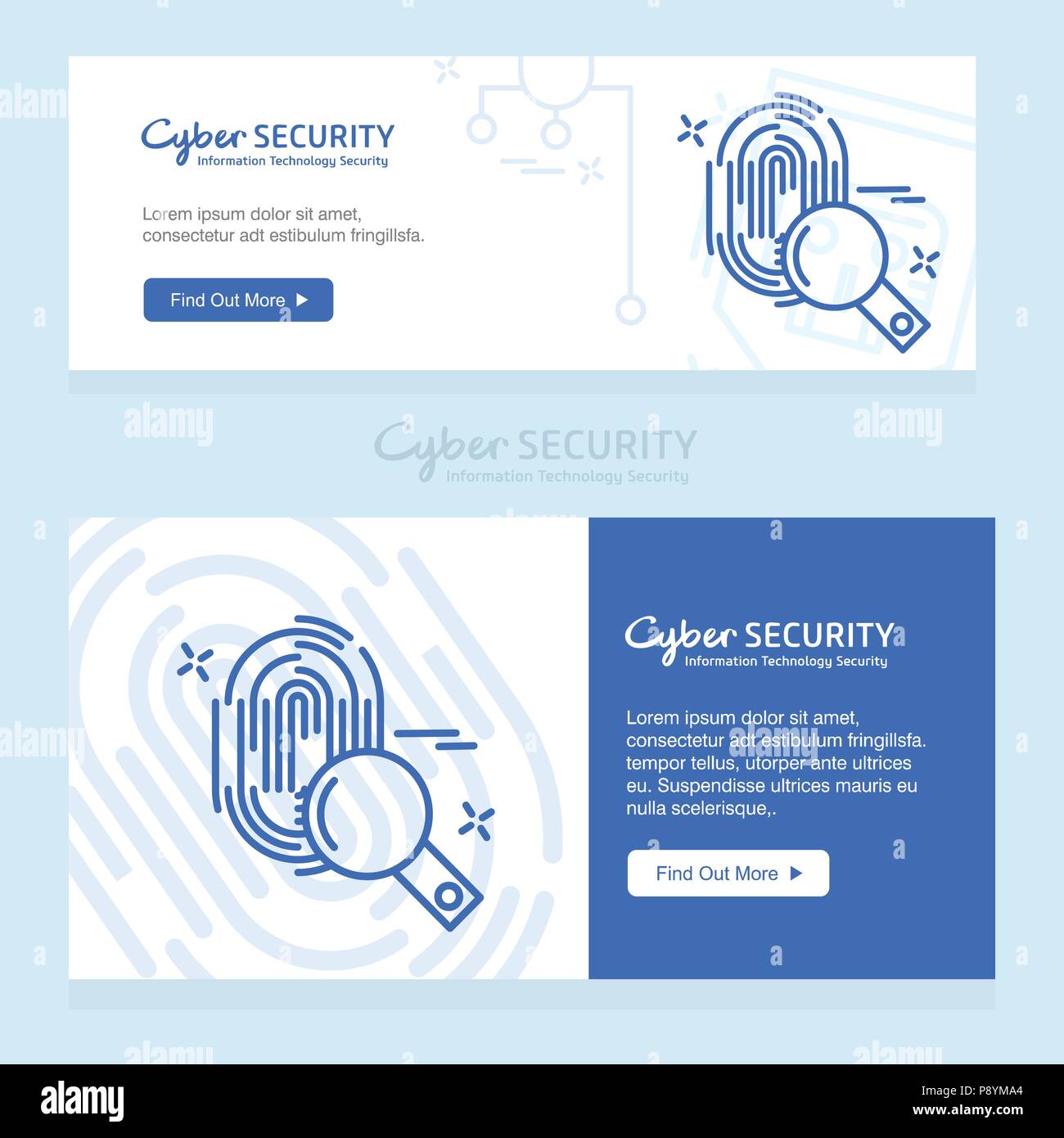 Cyber security banner design vector. For web design and application ...
