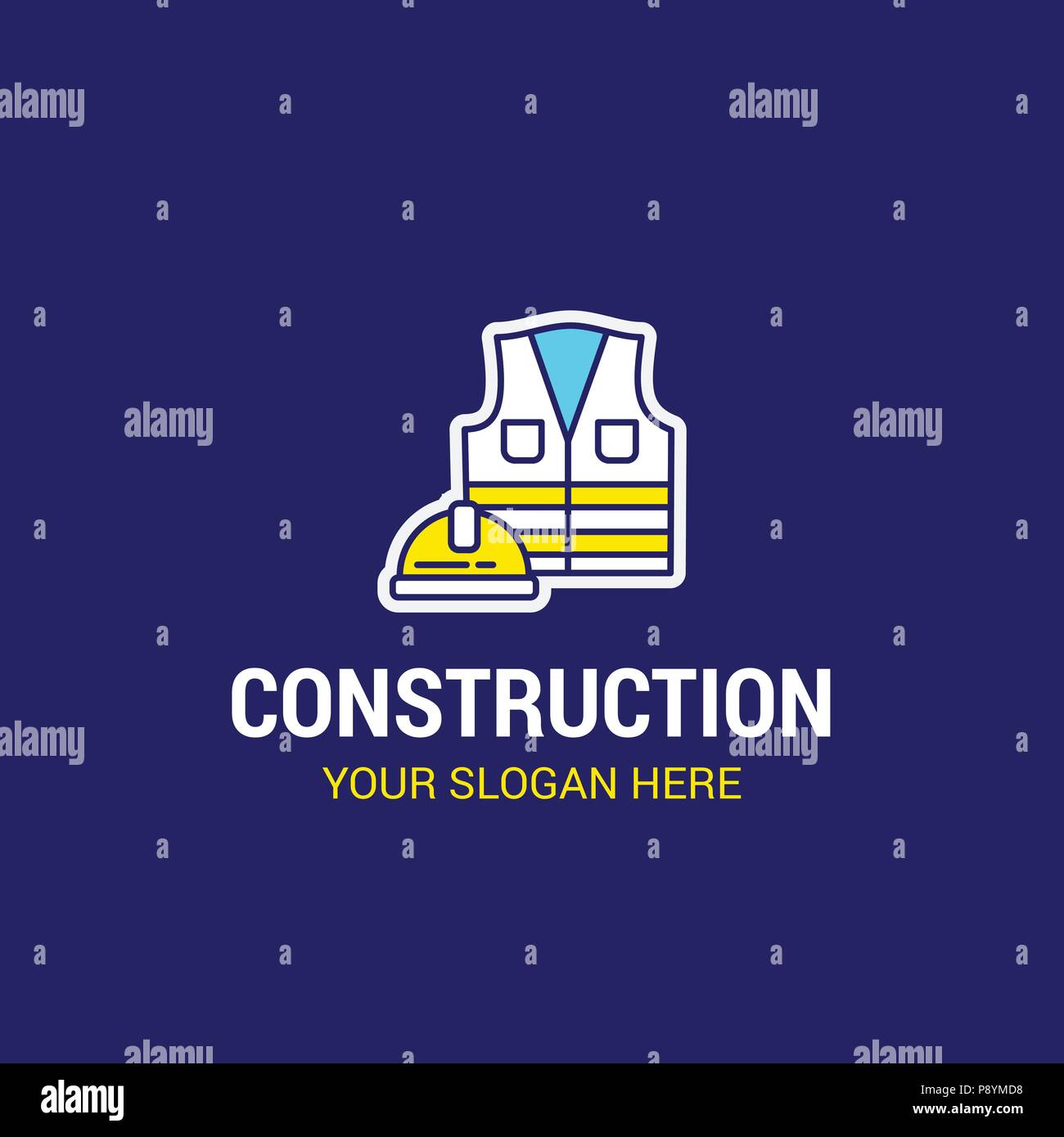 Labour day logo with dark blue background vector. For web design and ...