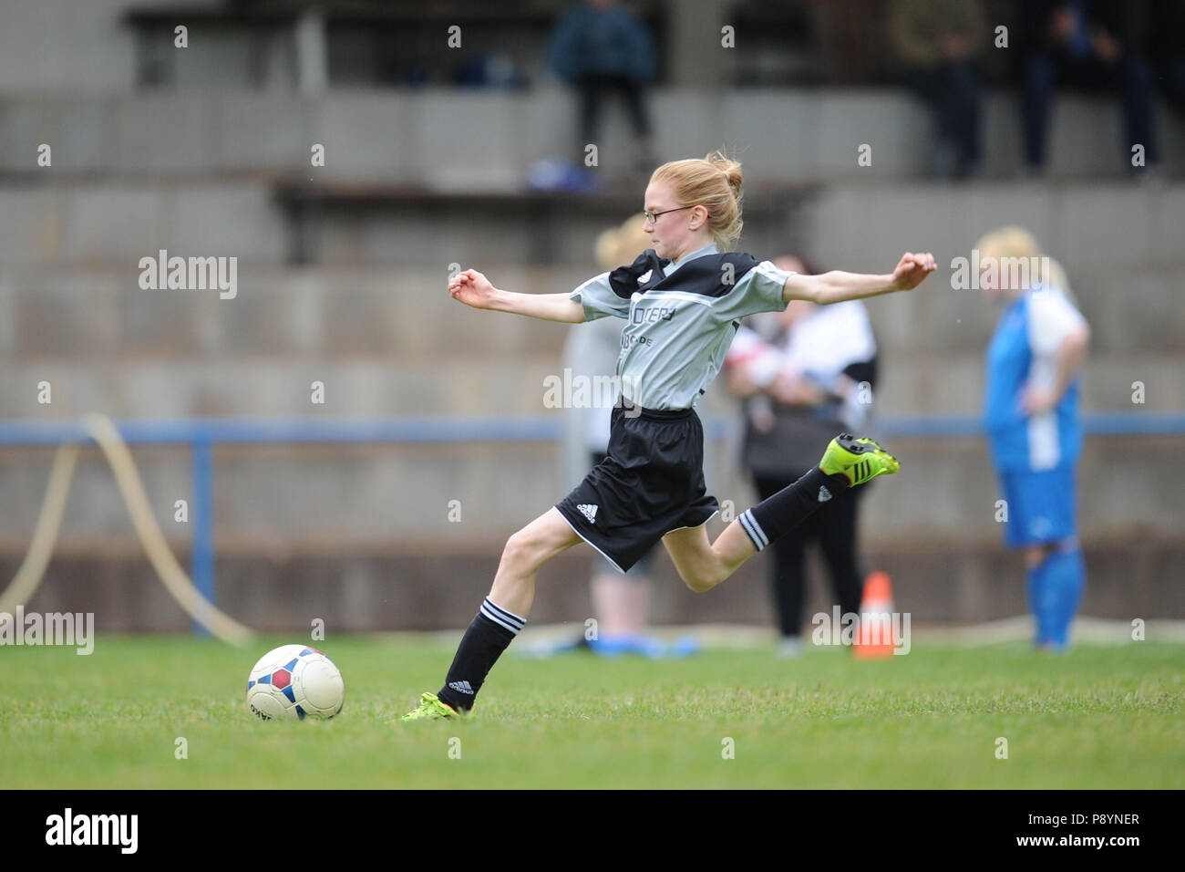 Girls playing football, soccer playing girls Stock Photo - Alamy
