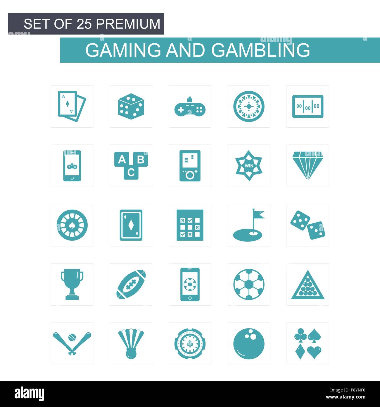 Gaming icons set vector. For web design and application interface, also ...