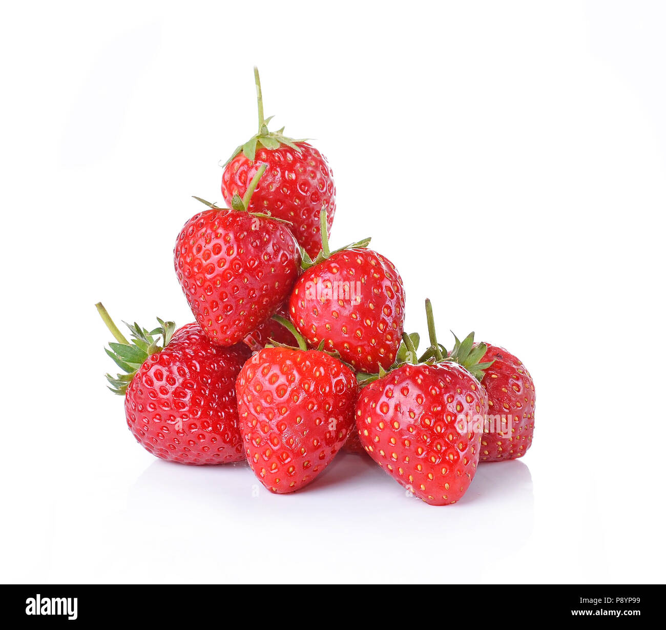 Strawberry on white background Stock Photo - Alamy