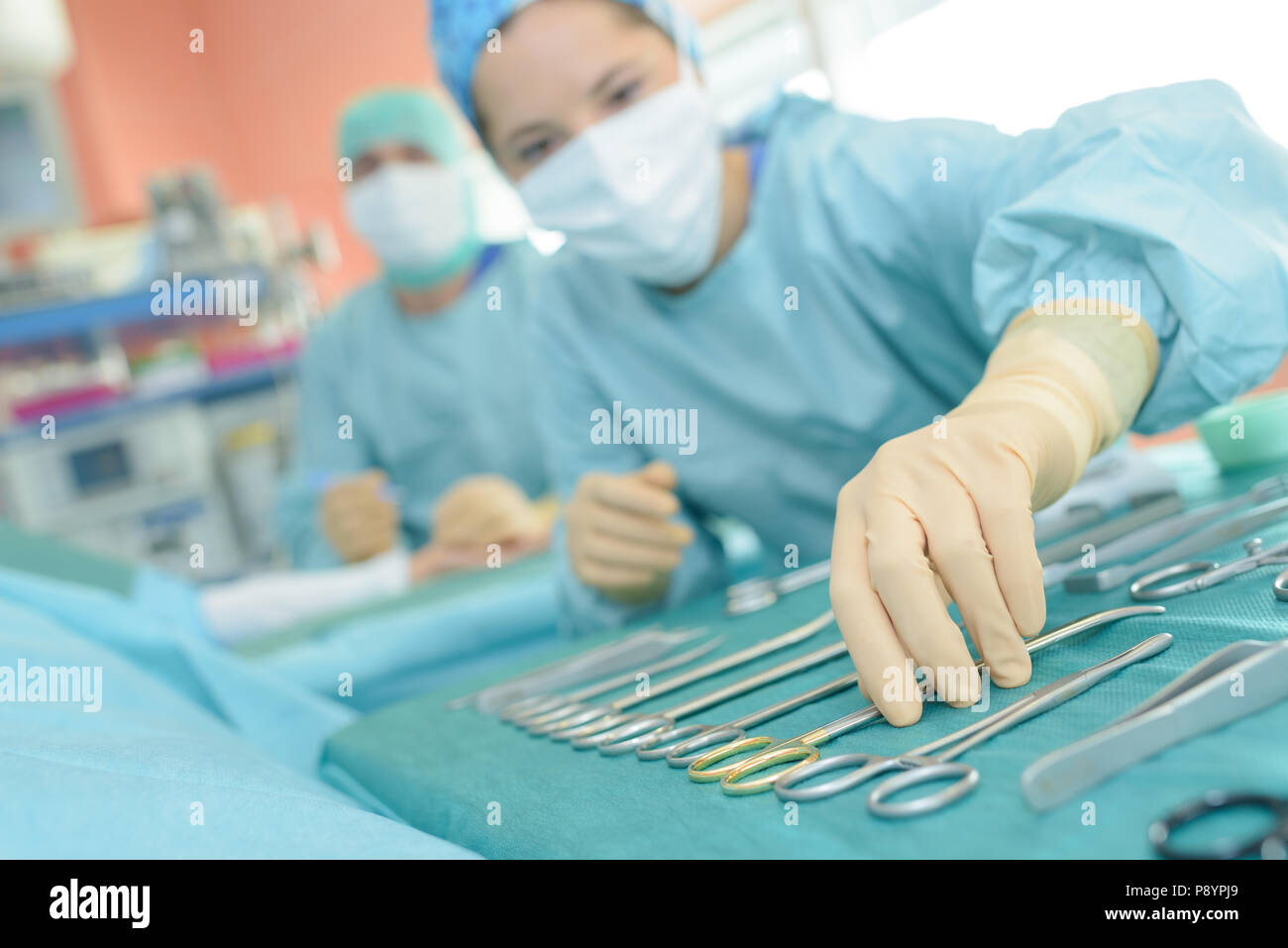 sterile surgical instruments on the table Stock Photo - Alamy