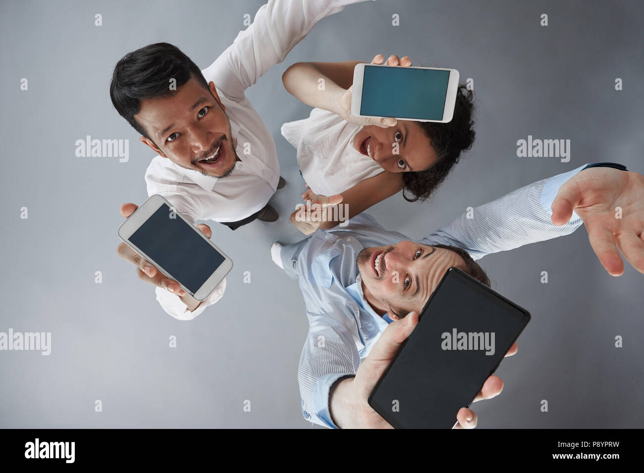 Smartphones top view hi-res stock photography and images - Alamy