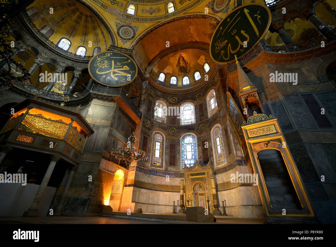 Hagia Sophia museum church mosque Istanbul Turkey inner architecture ...