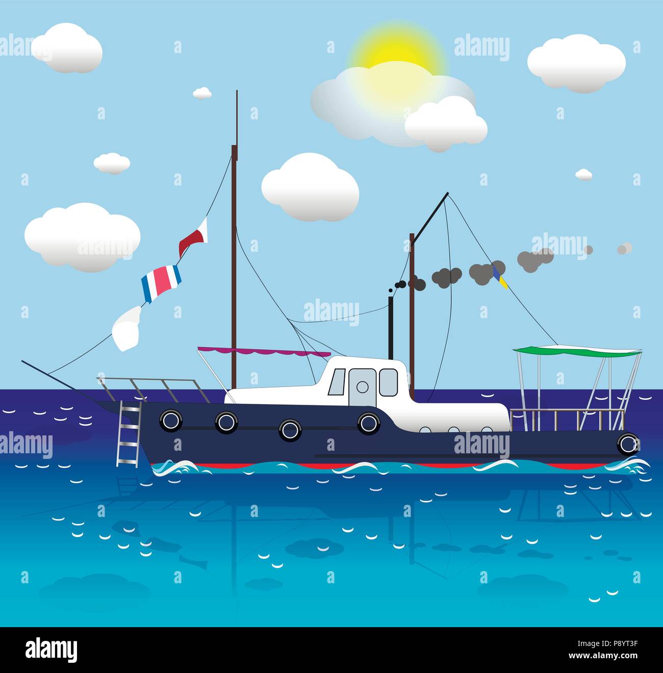 Cliff sea ship Stock Vector Images - Alamy