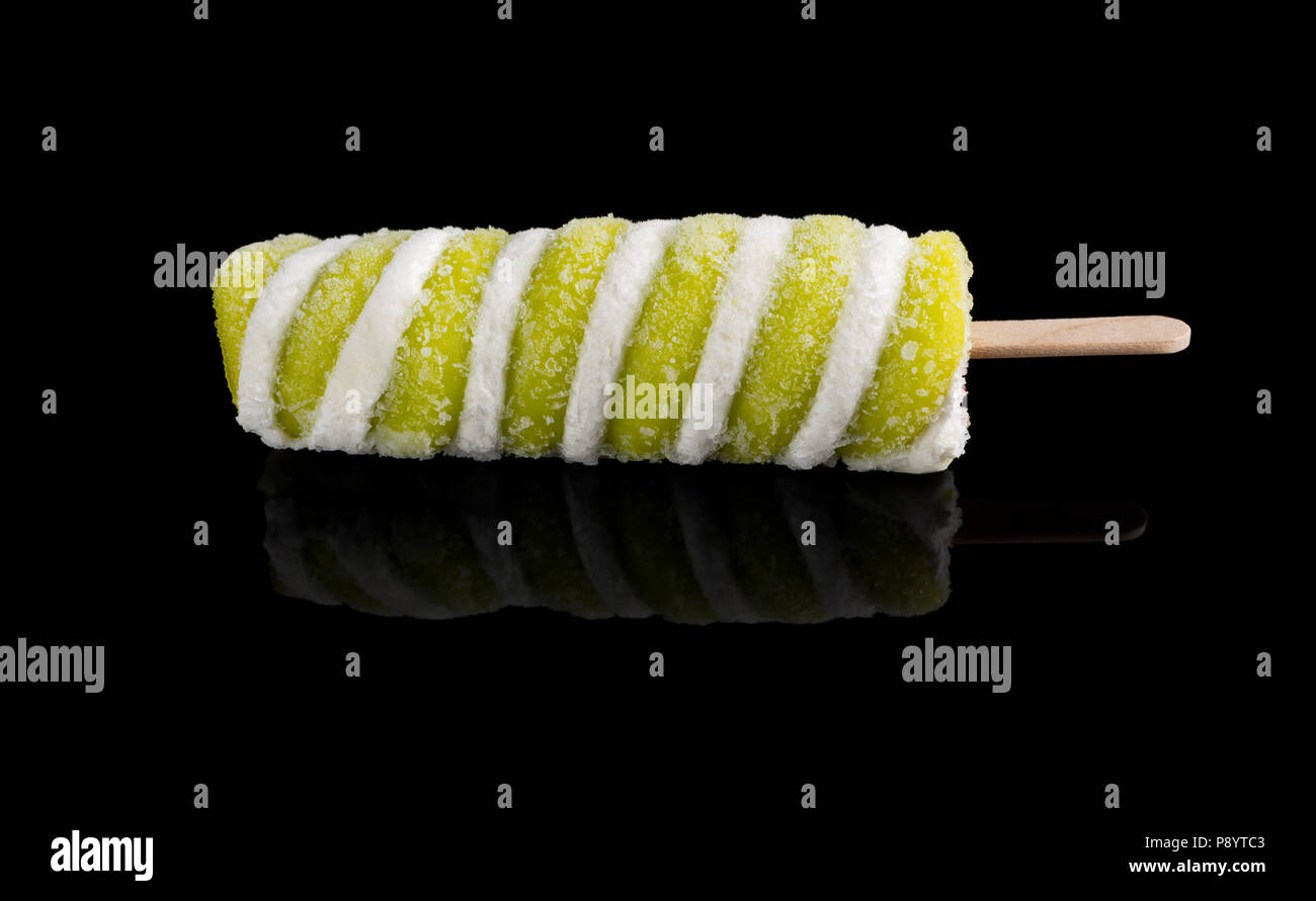 multi color popsicle on a black background with reflection Stock Photo ...