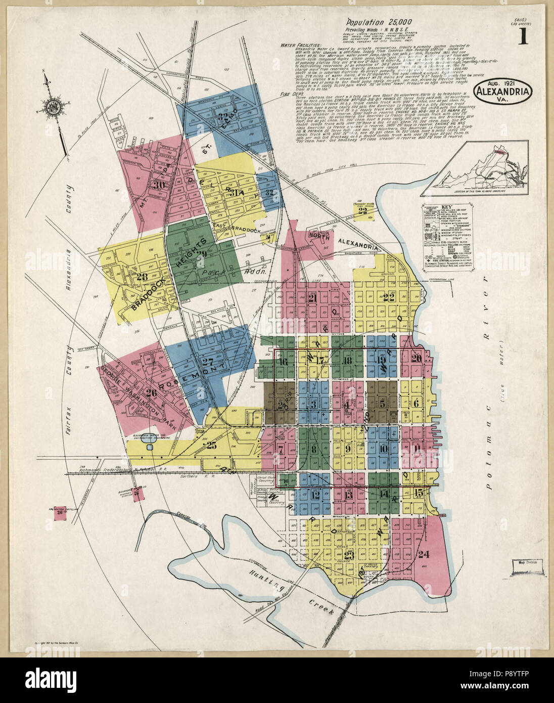 Map Of Alexandria Virginia High Resolution Stock Photography and Images - Alamy