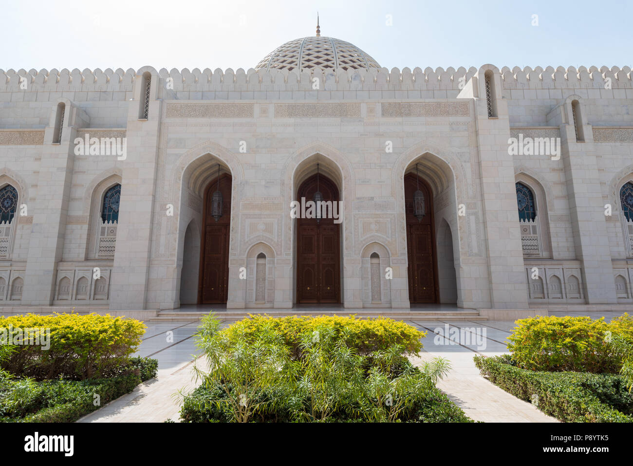 Exterior of Sultan Qaboos Grand Mosque in Muscat, Oman Stock Photo - Alamy