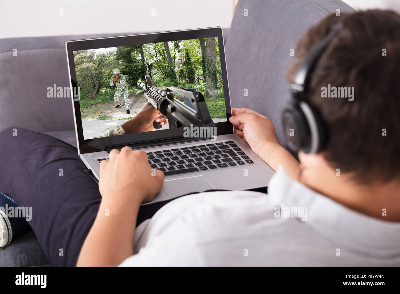 Gun shooting computer hi-res stock photography and images - Alamy