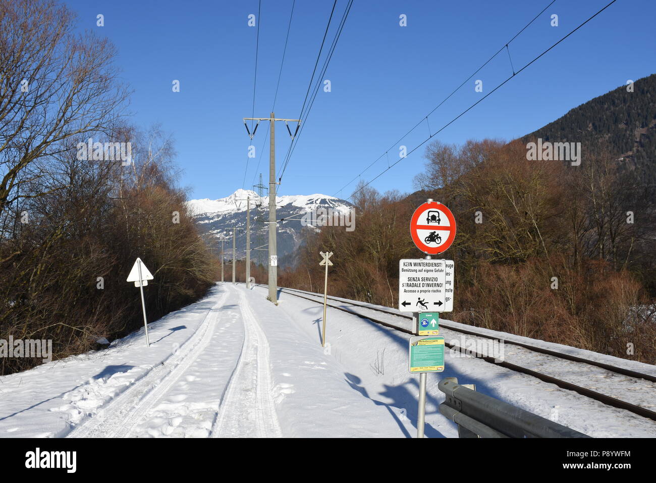 Eisenbahn, Pustertalbahn, Eisenbahn, Winter, Gleis, Schiene, Einspurig ...