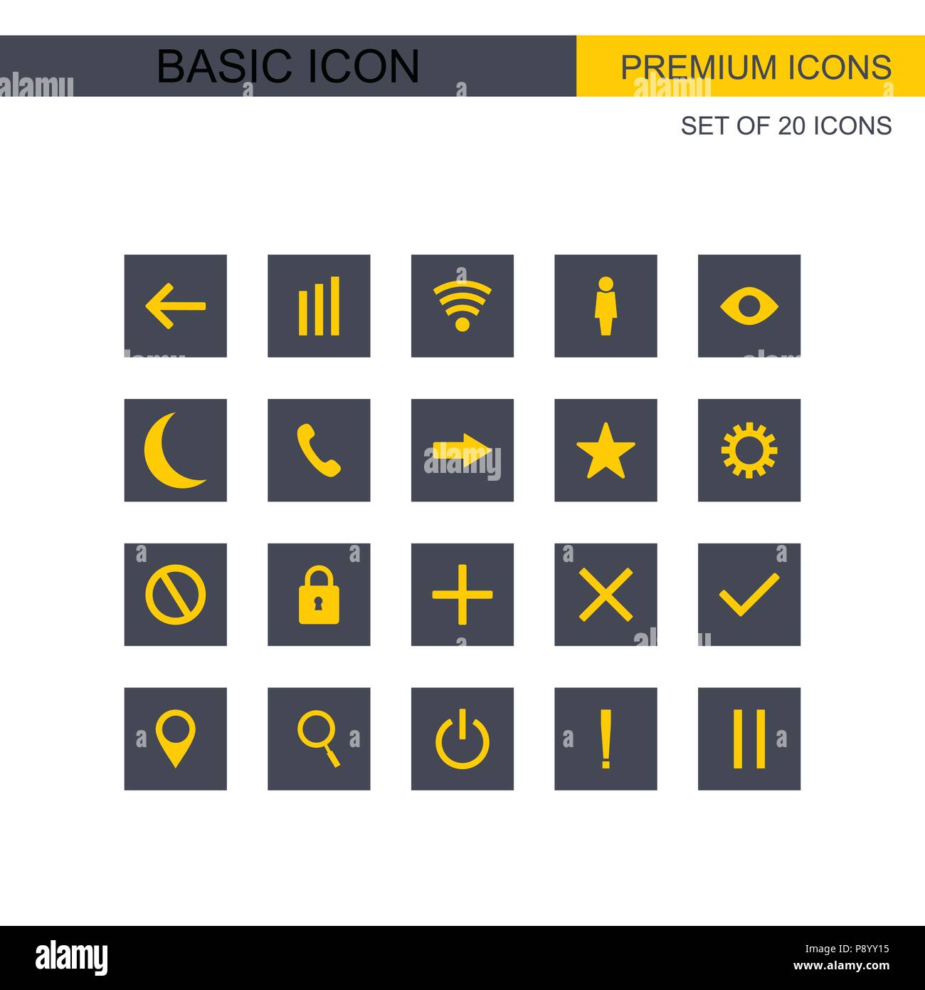 Basic icons set vector. For web design and application interface, also ...