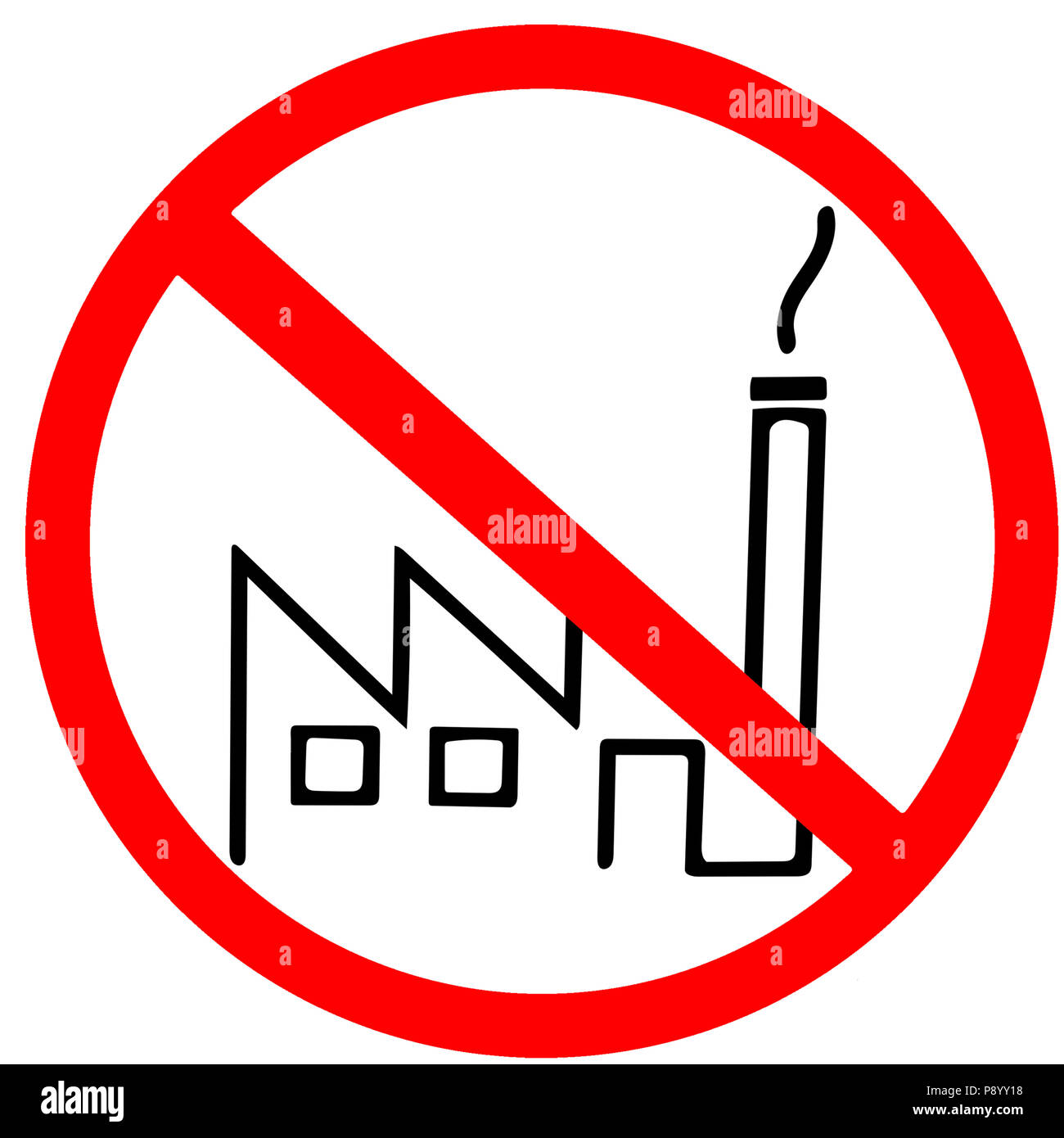 Factory not allowed icon warning red circular prohibition road sign on ...