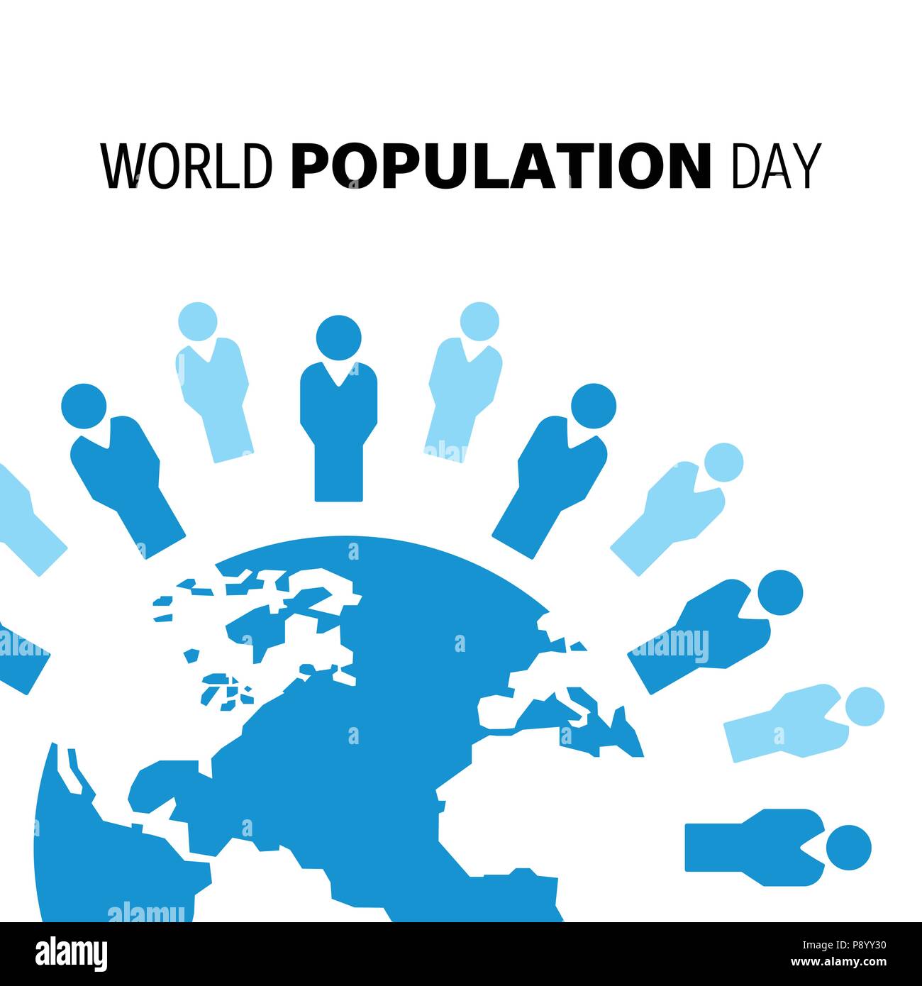 Population day blue background Stock Vector Images - Alamy