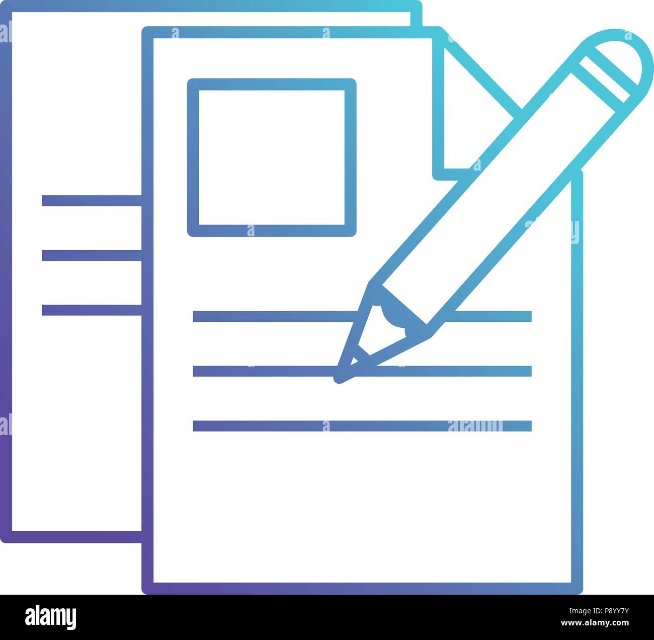 pencil write with documents vector illustration design Stock Vector ...