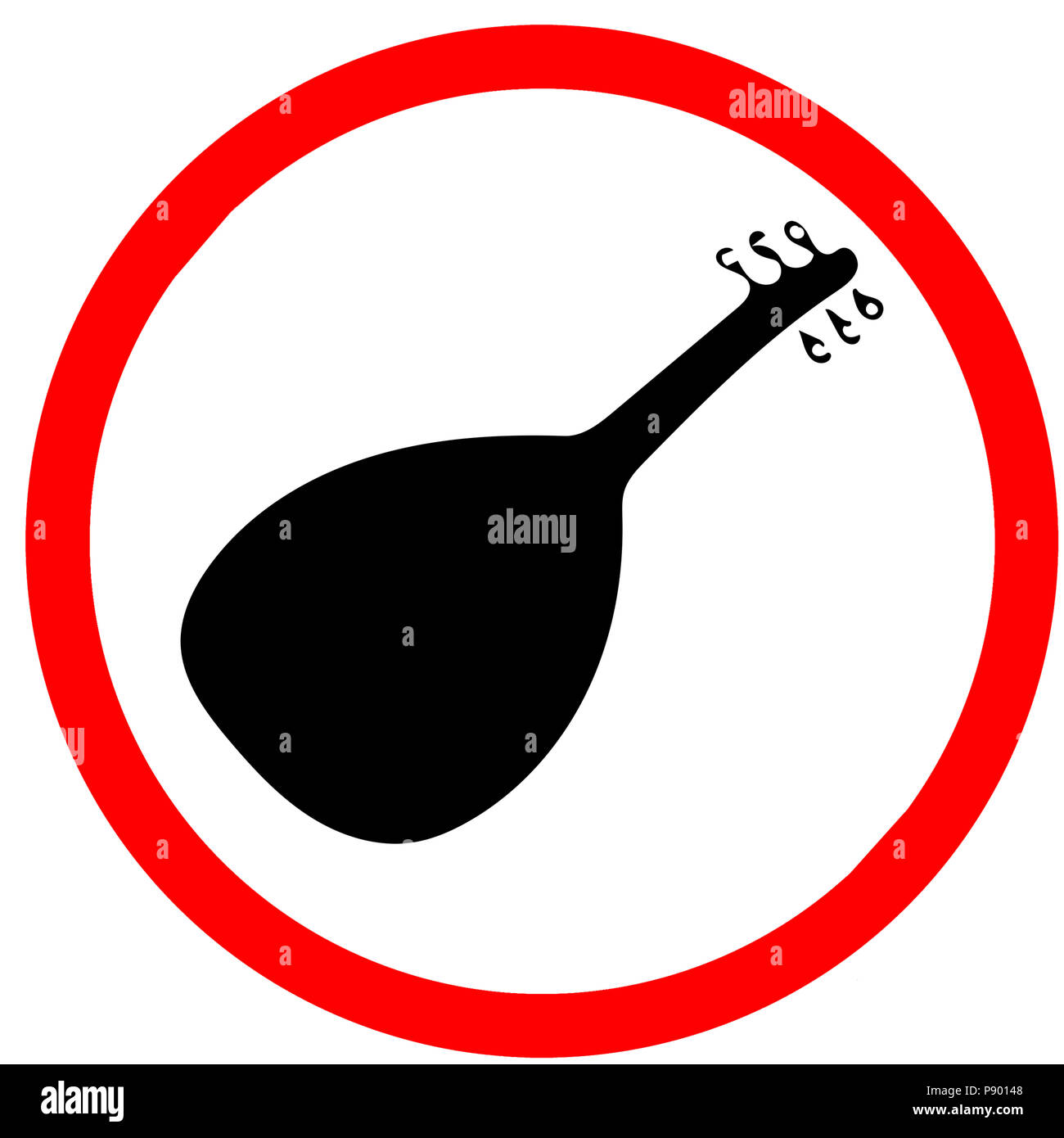 Musical instrument ud al performance warning red circle road sign Stock ...