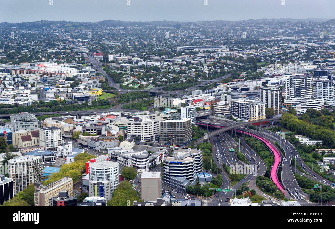 Auckland harbour bridge aerial hi-res stock photography and images - Alamy