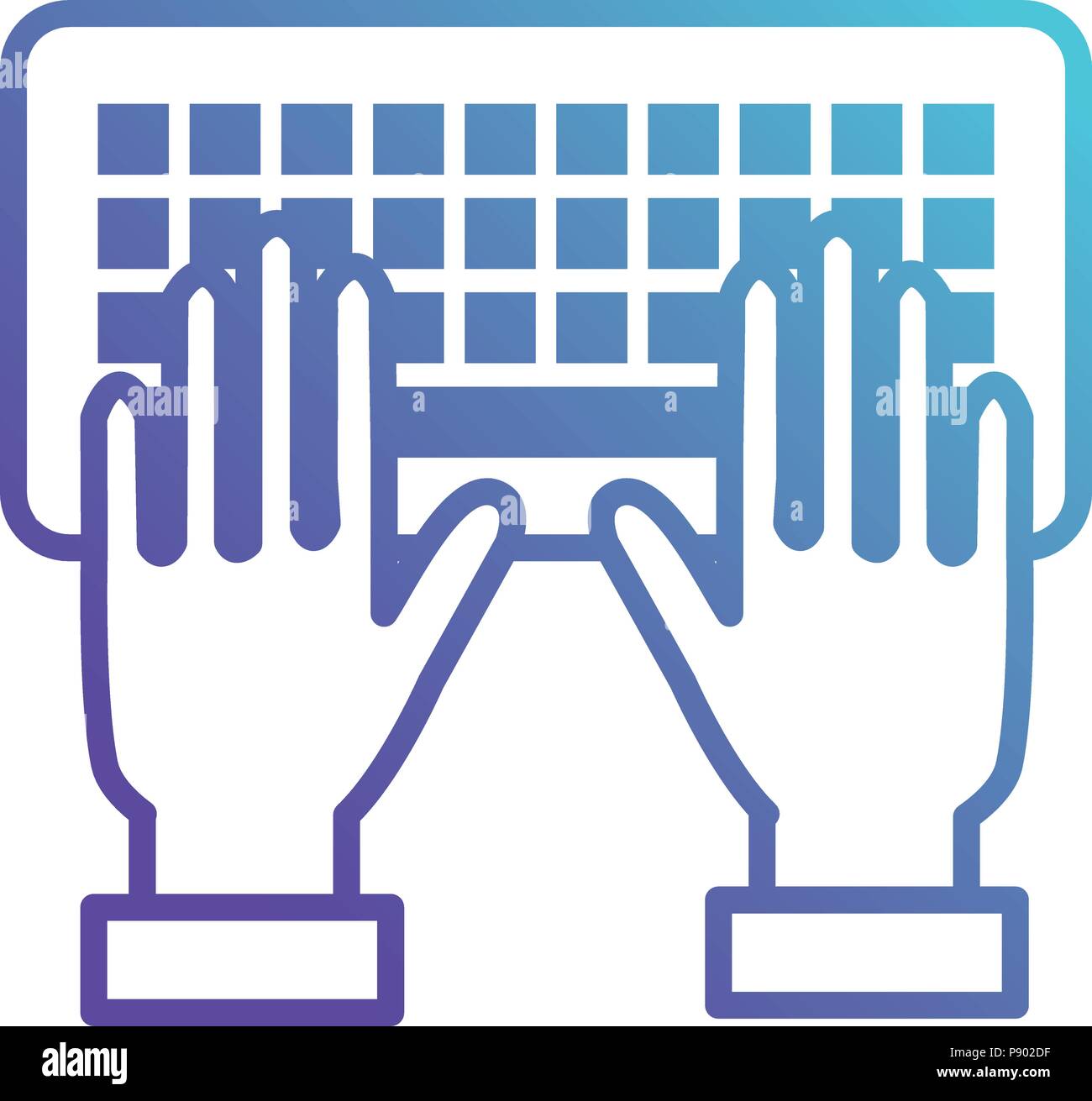 hands typing in keyboard vector illustration design Stock Vector Image ...