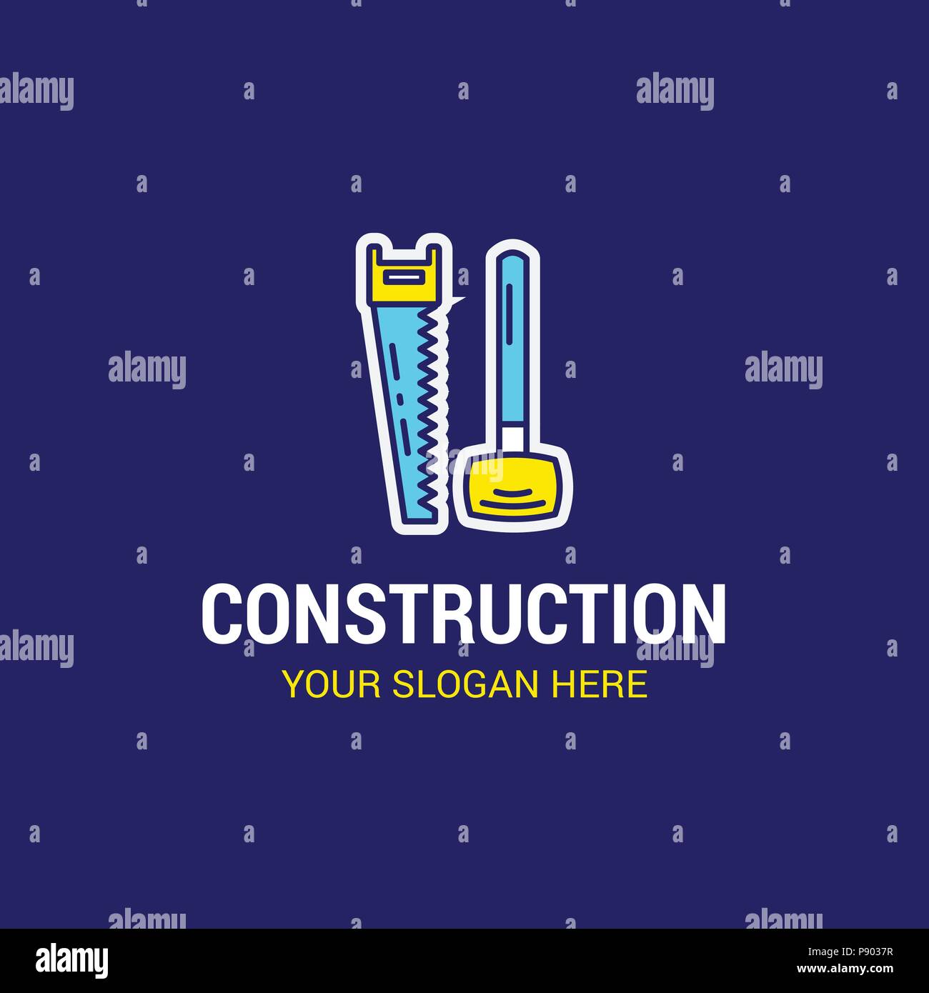Labour day logo with dark blue background vector. For web design and ...